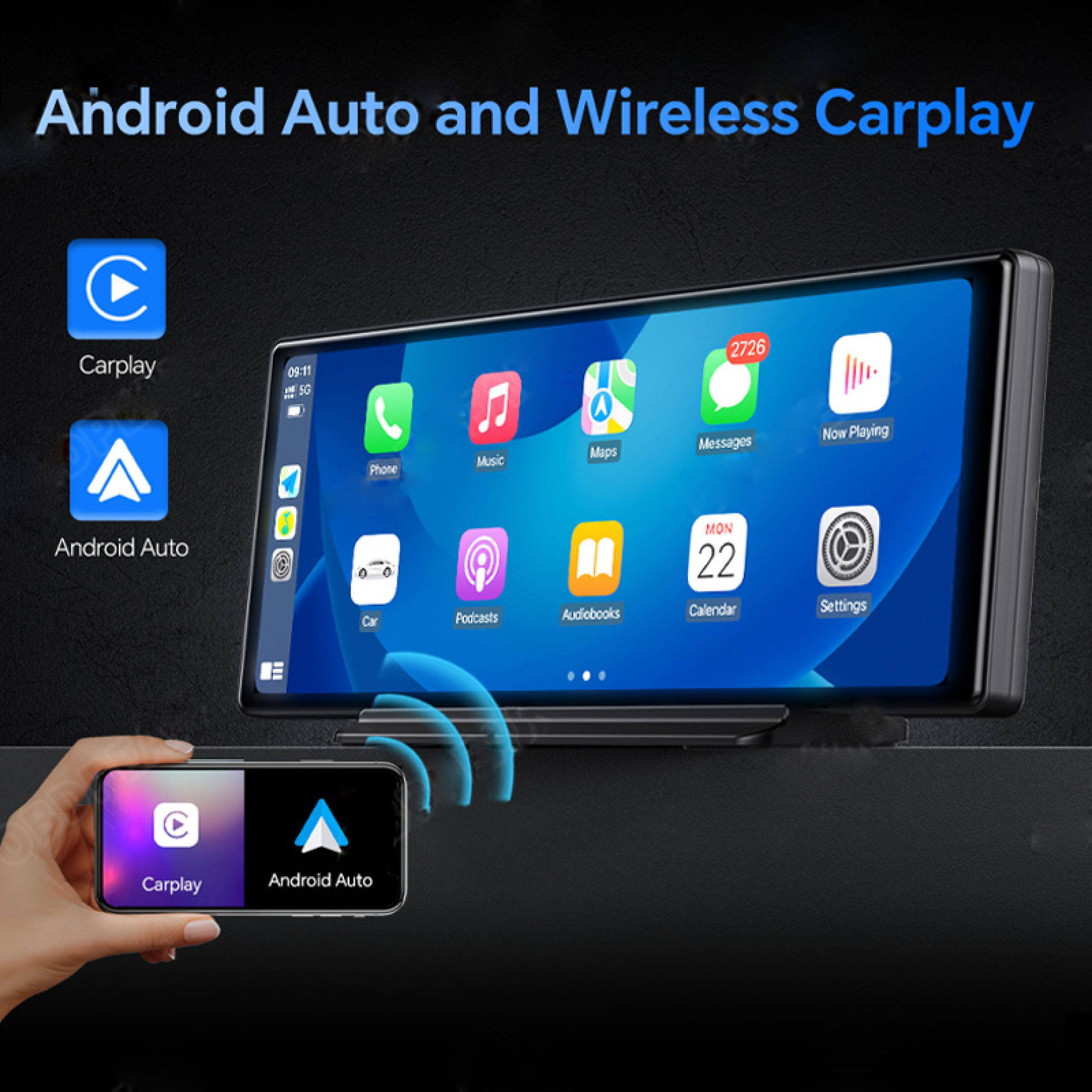 Elkeva 8 Core 4 + 64GB Android 12 Xe DVR 5G WiFi Không Dây CarPlay Android Tự Động Ống Kính Kép ...