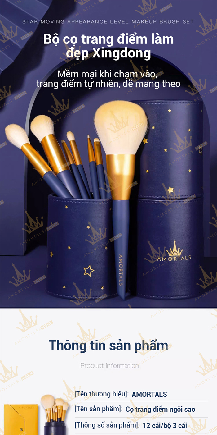 Cọ Trang Điểm AMORTALS Star Beat Phấn Mắt Dạng Bột Đầy Đủ Chức Năng Cọ ...