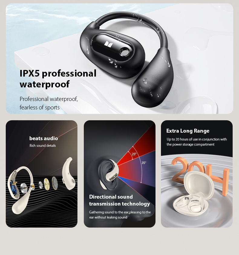 Monster Open Ear AC210 Bluetooth 5.4 Tai Nghe Không Dây OWS Mở Hoàn ...
