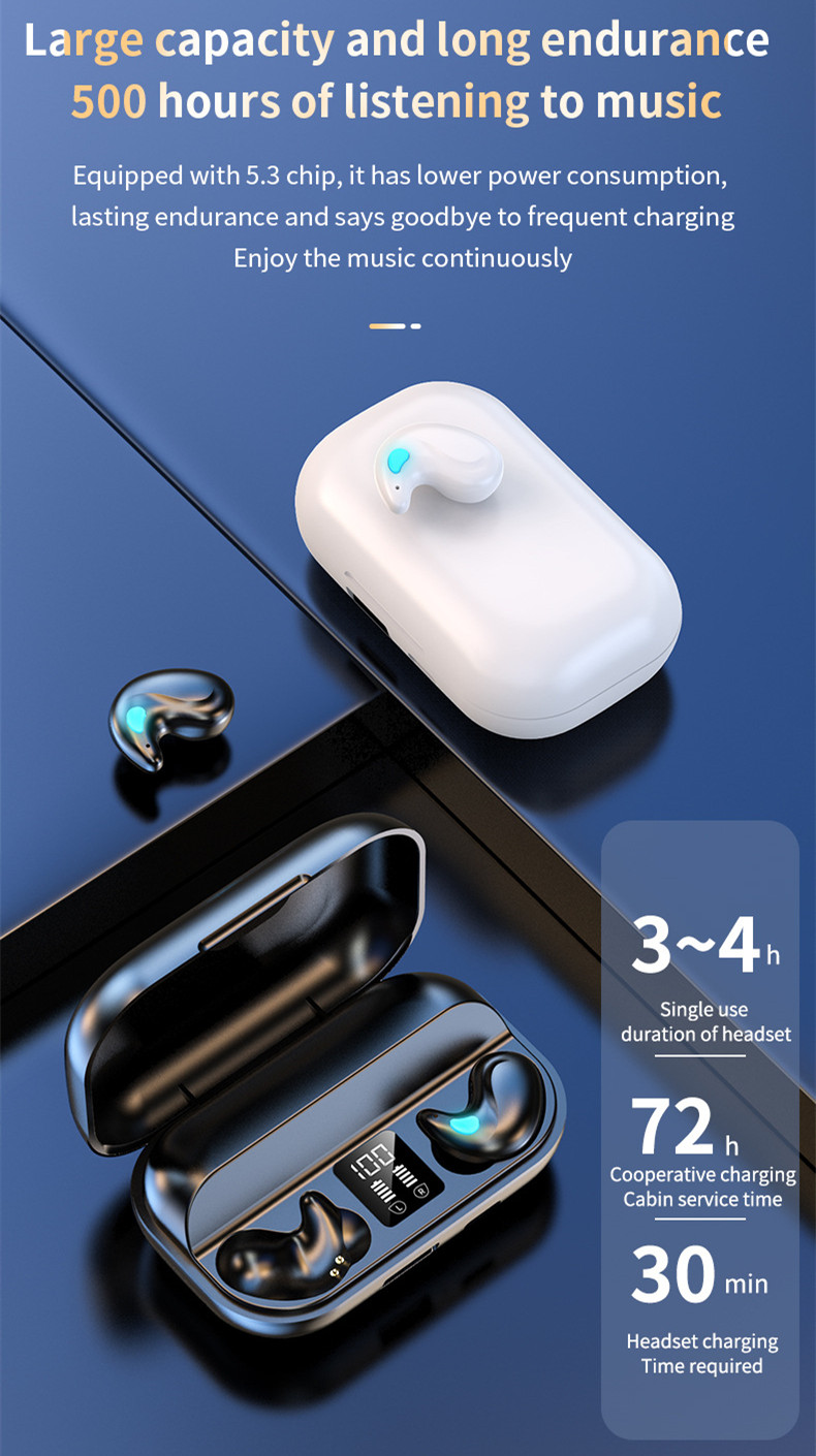 Tai nghe TZUZL Bluetooth 5.3 TWS X57 không dây mini âm trầm giảm tiếng ồn kèm hộp sạc chất lượng ...