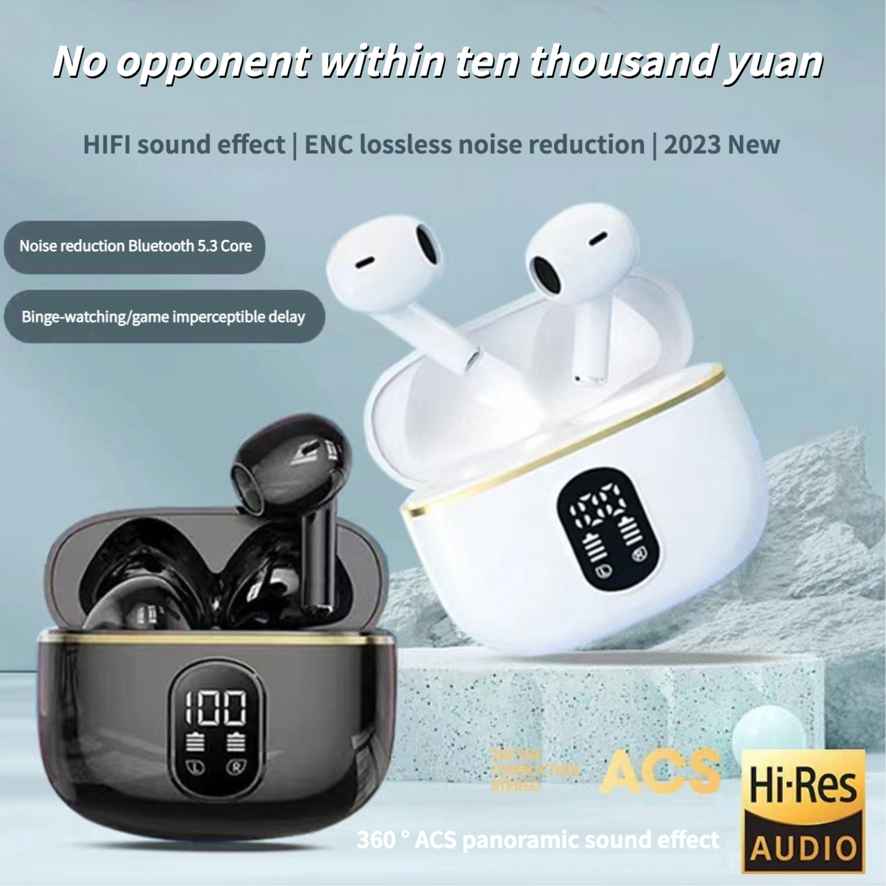 Tai nghe nhét tai không dây TZUZL Bluetooth 5.3 TWS hộp sạc có đèn led hiển thị tiện lợi ...