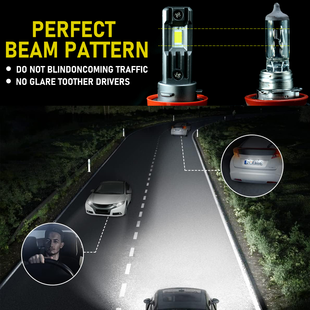 Set 2 Đèn Pha led 110w 24000lm hb3 9005 hb4 9006 h8 h9 h11 h16 (jp) h4 9003 hb2 H2 9012 ...