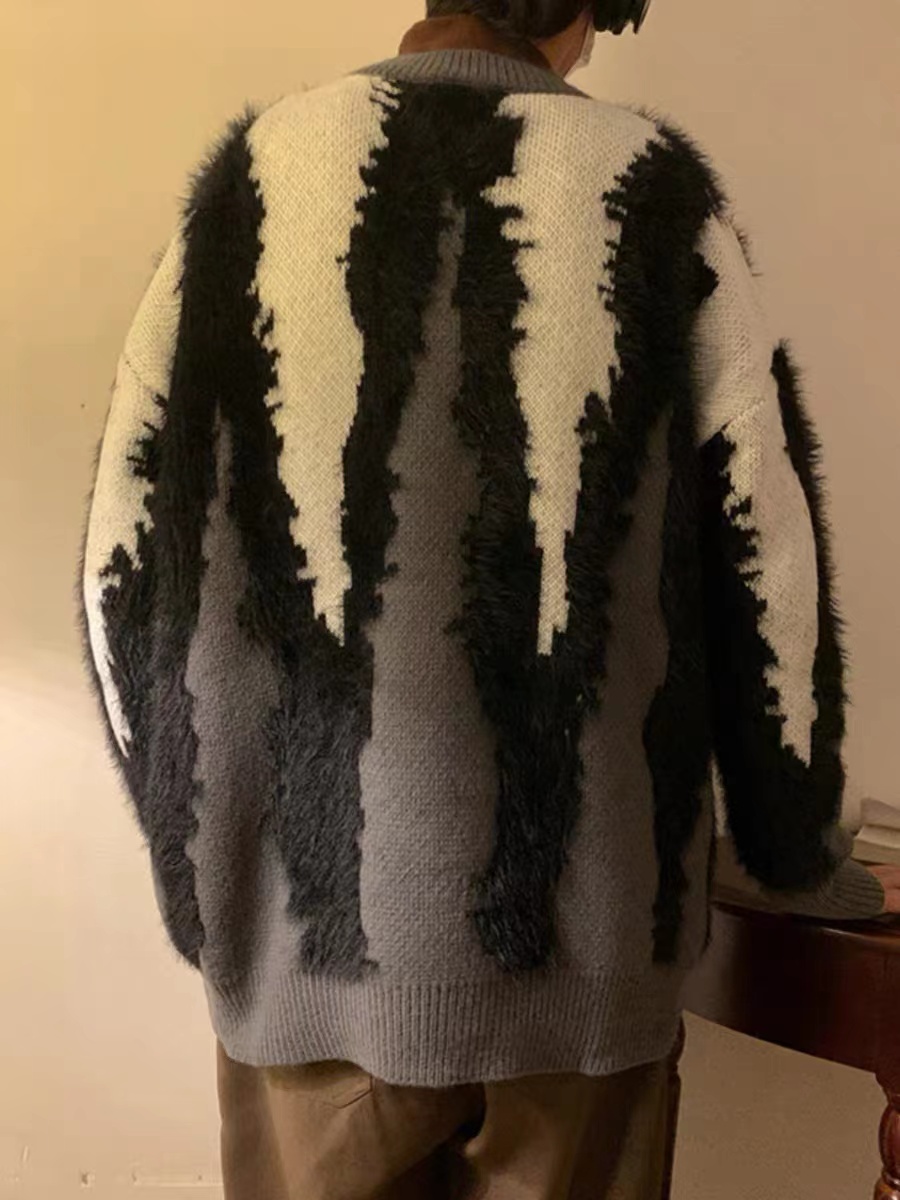 Áo sweater sinransinya Vải Lông Cổ Tròn Tay Dài Dáng Rộng In Chữ Phong ...