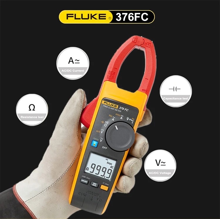 Đồng hồ đo kẹp Fluke 376 FC 1000A AC / DC True-RMS với bộ khởi động ...