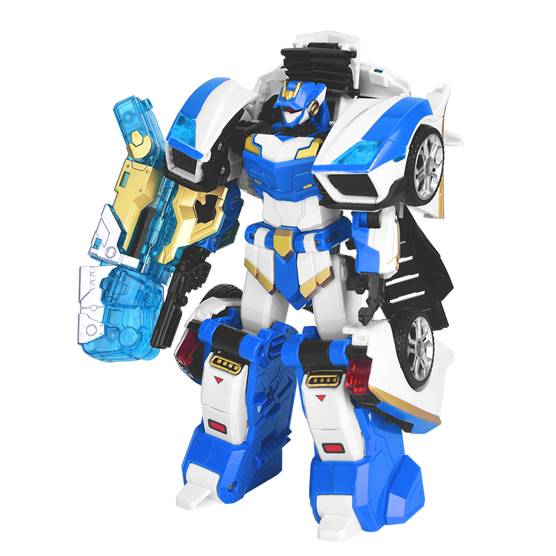 METAL CARDBOT Blue Cop Original Transforming Robot Action Figure ...