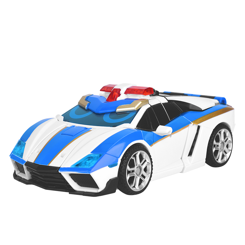 METAL CARDBOT Blue Cop Original Transforming Robot Action Figure ...