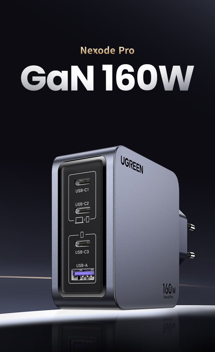 Ugreen Bộ Sạc Nhanh 160w nexode pro mini 3c1a 4 Cổng gan 140w max macbook pro 16 huawei matebook ...