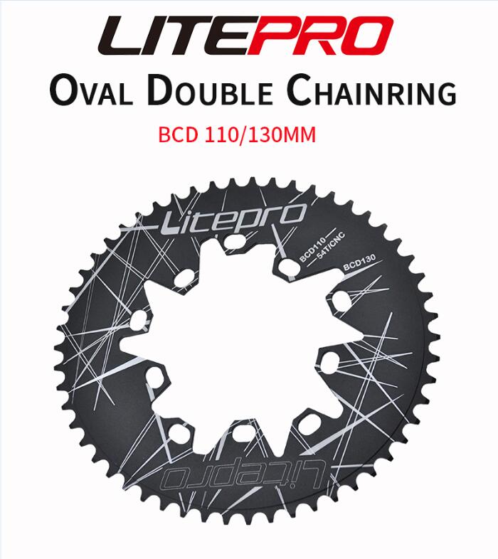 Litepro MTB Bike 110/130MM Oval Double BCD Chainring 54/56/58T Crankset ...