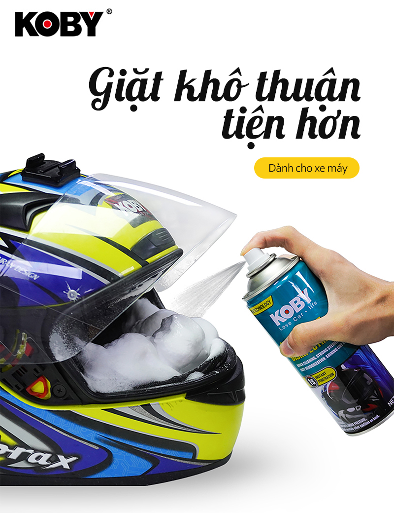 KOBY Chai khử mùi tạo bọt 450ml mũ kyt nón bảo hiểm cho bé Làm sạch mũ ...