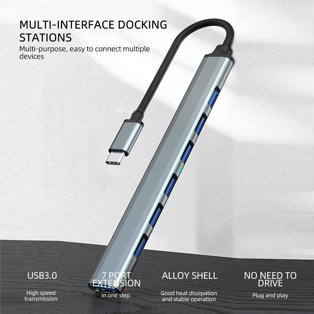 Hub Bộ Chia 6 Cổng USB 3.0 Type C Cho Laptop Máy Tính | Shopee Việt Nam