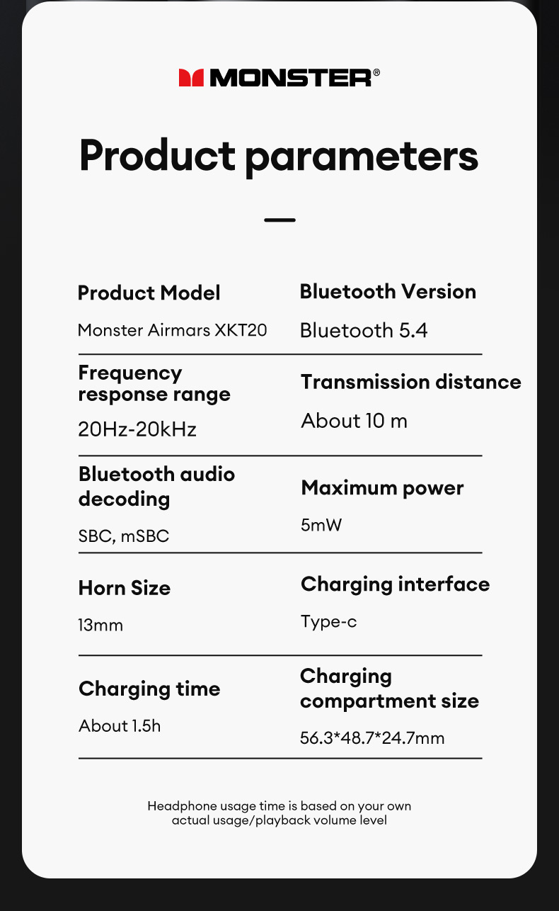 Tai Nghe Bluetooth Monster XKT20 Âm Thanh hifi Cảm Ứng Mạnh Mẽ | Shopee ...