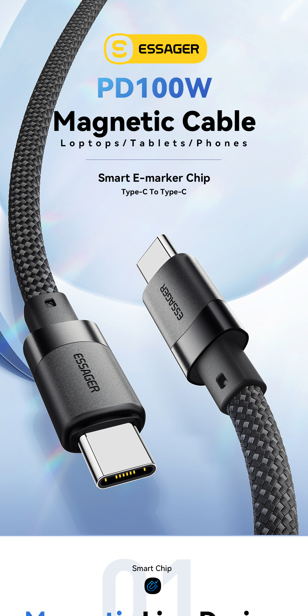Essager Dây Cáp Sạc Từ Tính Type C 100 / 60W Cho samsung IP | Shopee Việt Nam