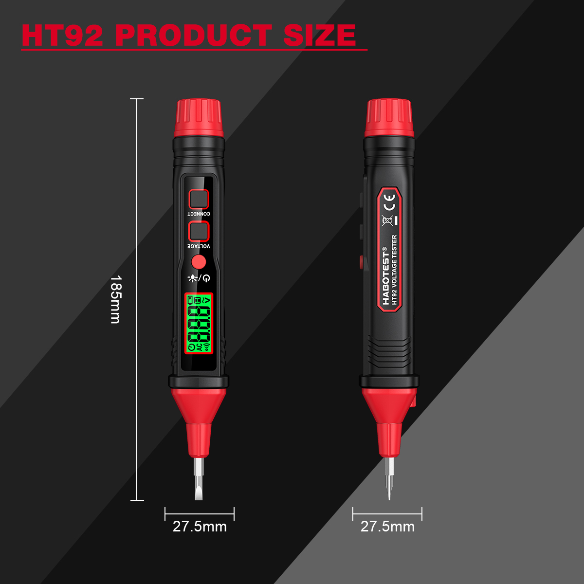 HABOTEST HT92 12 ~ 300V Bút Thử Điện Bút kiểm tra điện áp Đa Năng Tiện ...