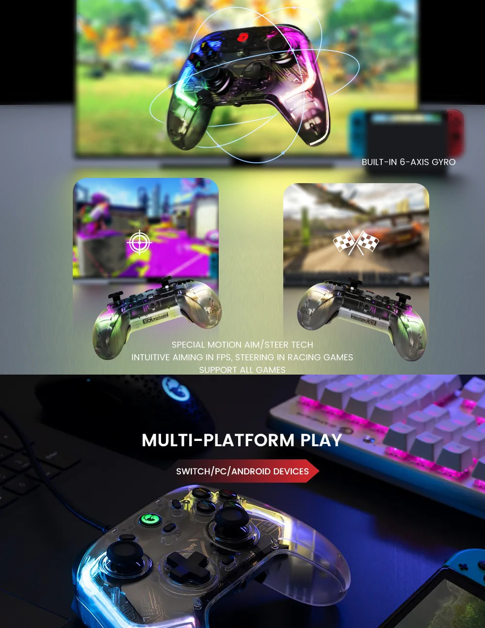 Gamesir T4 Kaleid T4K Bộ điều khiển chơi game Tay cầm chơi game có dây ...
