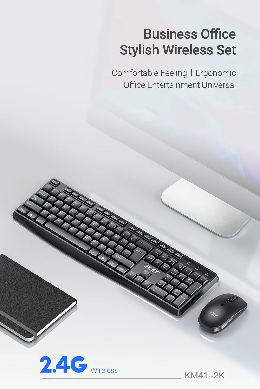 Bộ Bàn Phím Và Chuột Không Dây Acer Km41 2k 2 4g Siêu Mỏng Chống Văng