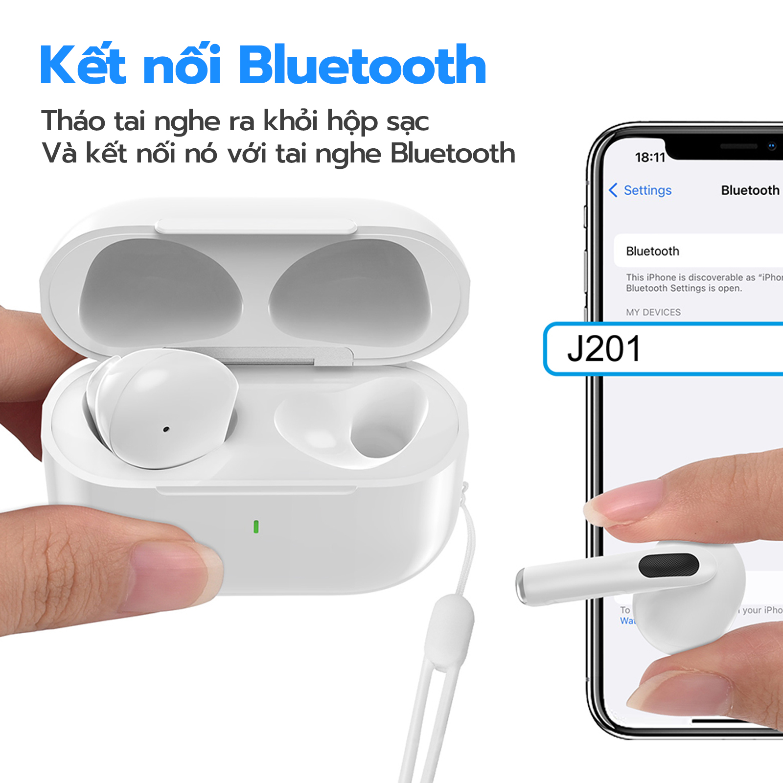 GOOJODOQ J201 IPX5 chống nước, giảm tiếng ồn, tai nghe không dây,tai ...