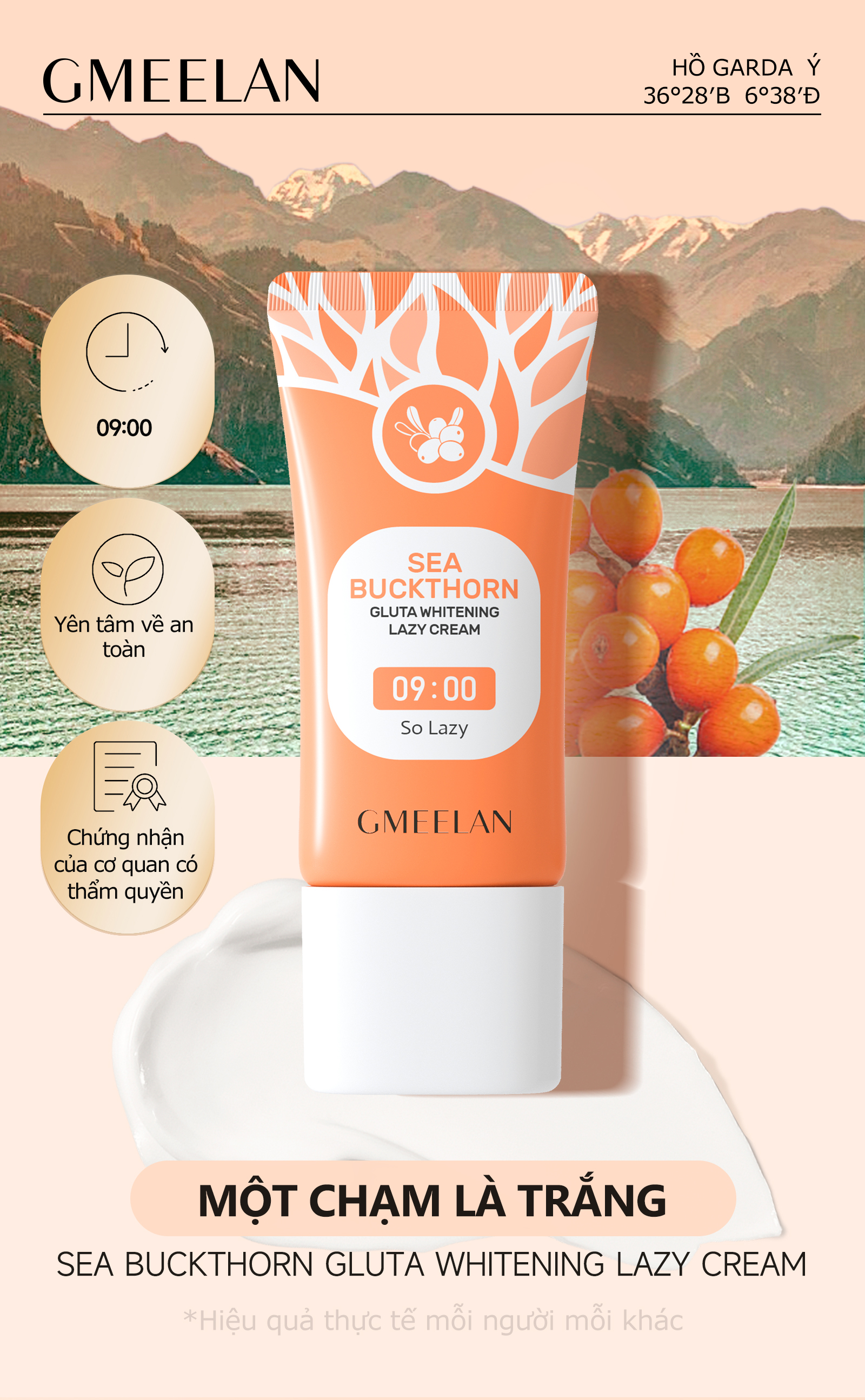 GMEELAN KEM LƯỜI BIỂN GLUTA TRẮNG 30g SPF20 WHITENING LAZY CREAM ...