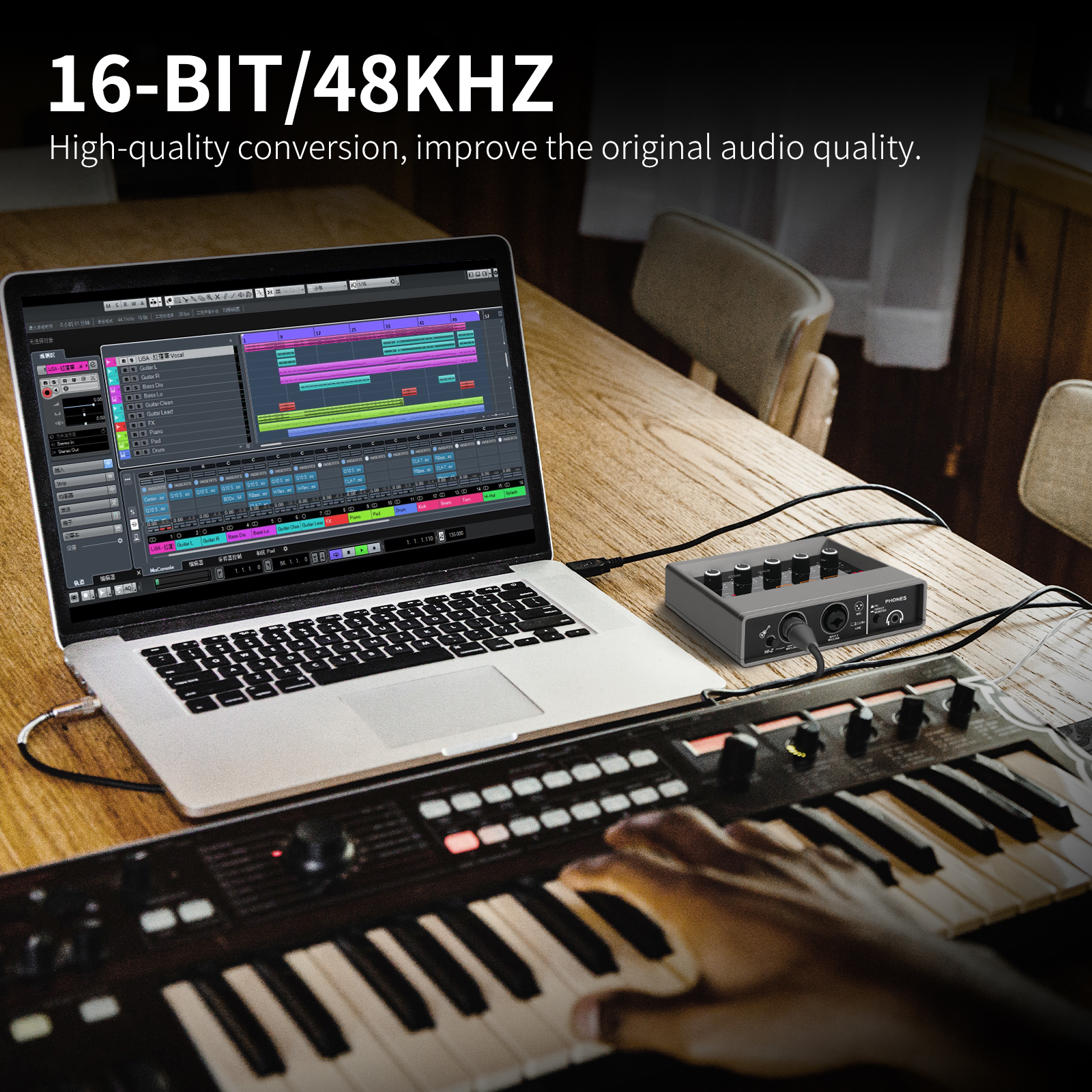 Thẻ Ghi Âm Chuyên Nghiệp XTUGA Q-16 Với 16 bit / 48Khz Có Hiệu Ứng DSP ...