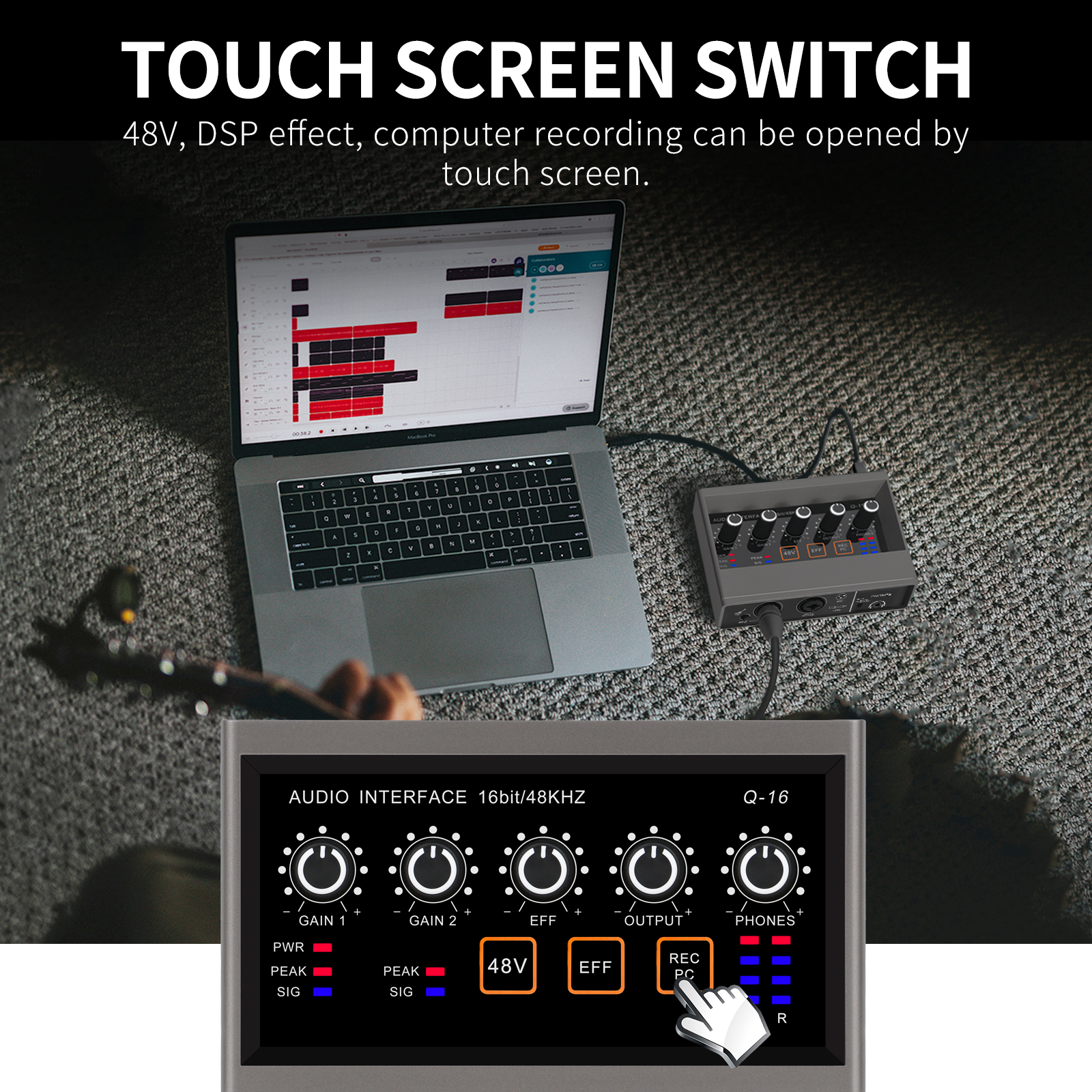 Thẻ Ghi Âm Chuyên Nghiệp XTUGA Q-16 Với 16 bit / 48Khz Có Hiệu Ứng DSP ...