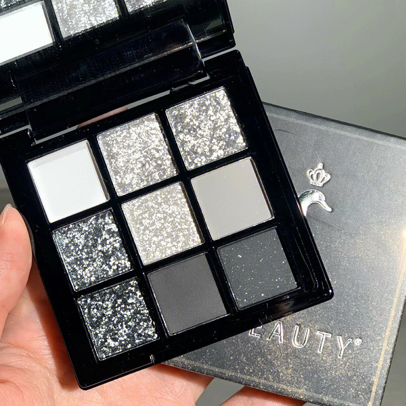 Bảng Phấn Mắt Lấp Lánh 9 Hình Kim Loại Đậm Punk Khói Mắt Xám Đen Chilly ...