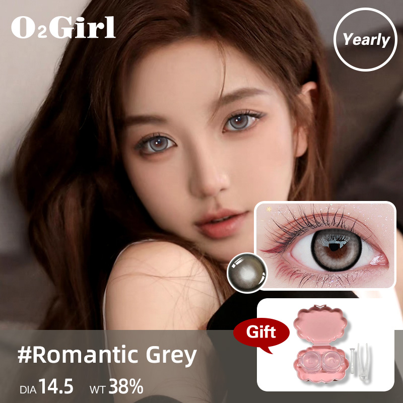 Kính Áp Tròng (COD) (0.00-8.00) Nhiều Màu Sắc 14.5mm lens xám lens cận ...