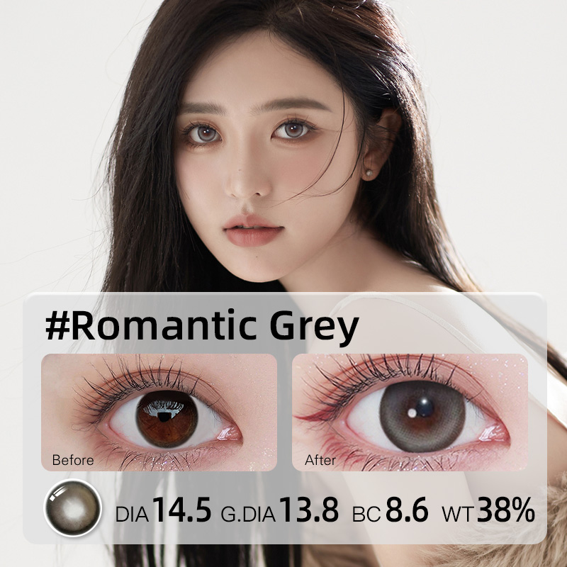 Kính Áp Tròng (COD) (0.00-8.00) Nhiều Màu Sắc 14.5mm lens xám lens cận ...
