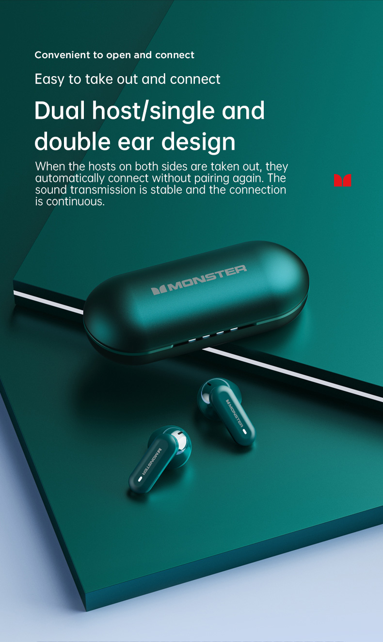 Monster XKT25 Tai nghe Bluetooth 5.4 HiFi Âm thanh đỉnh Điều khiển cảm ...