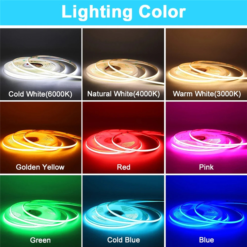 Dải đèn Led COB DC 5V 12V 24V cho thiết bị máy nhạc cụ Đèn báo Đèn tín ...