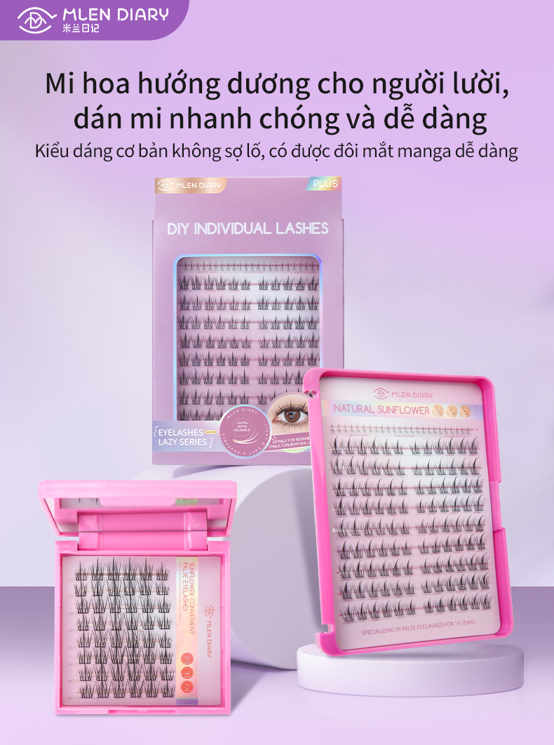 Mlen DIARY Dễ Dàng DIY 120 Cụm Mi Bộ Có Thể Tái Sử Dụng 9-13mm C Curl ...