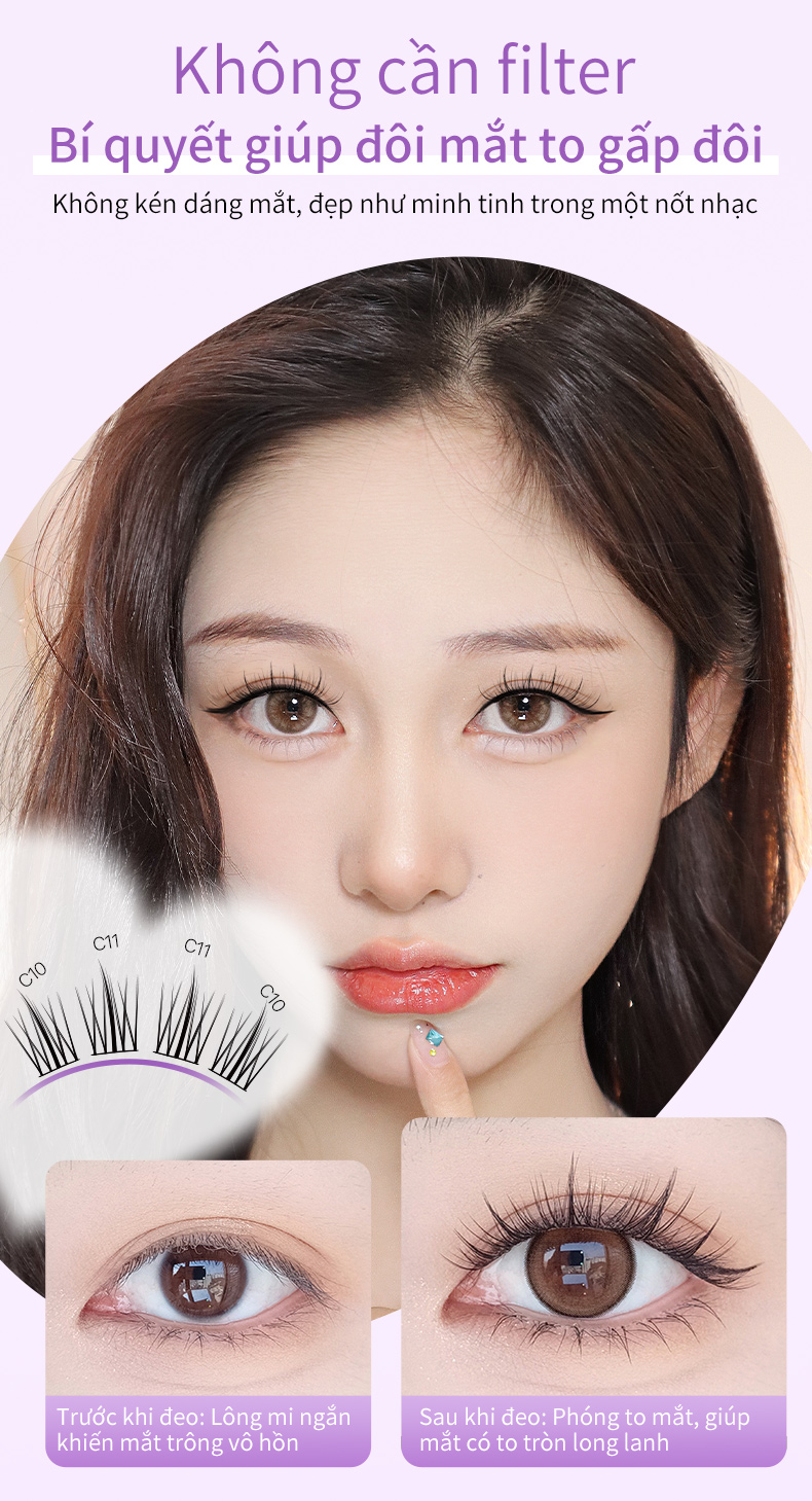 Mlen DIARY Dễ Dàng DIY 120 Cụm Mi Bộ Có Thể Tái Sử Dụng 9-13mm C Curl ...