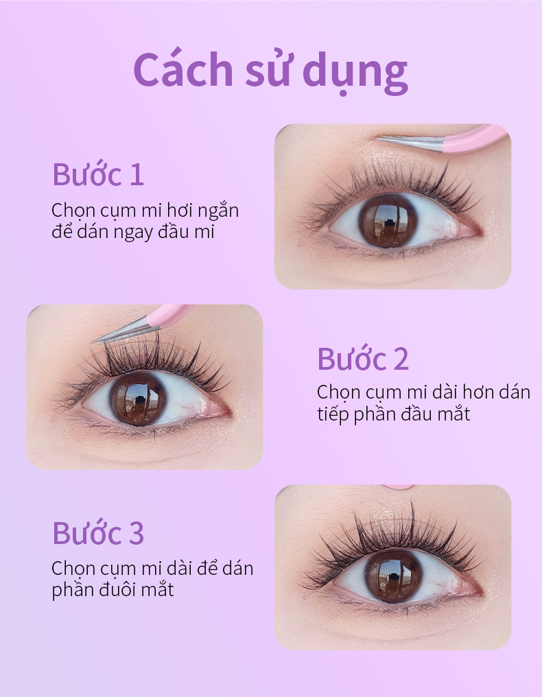 Mlen DIARY Dễ Dàng DIY 120 Cụm Mi Bộ Có Thể Tái Sử Dụng 9-13mm C Curl ...