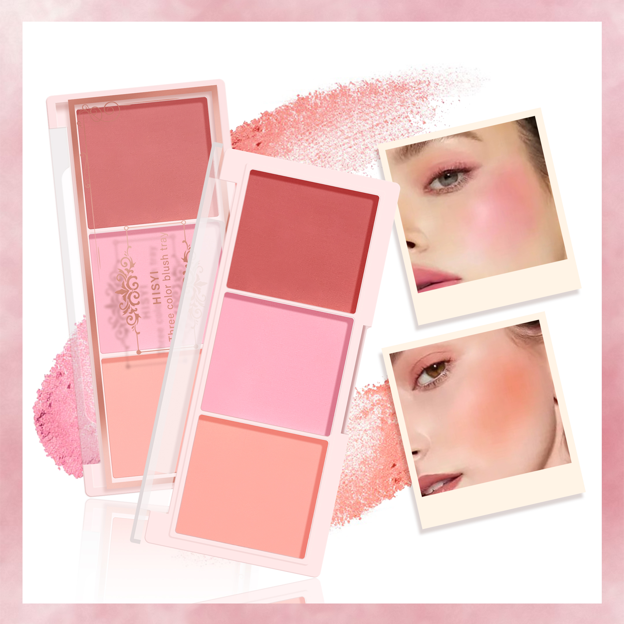 HISII Tricolor Blush Kết xuất màu tinh tế tự nhiên, Hồng không bay, Đỏ ...