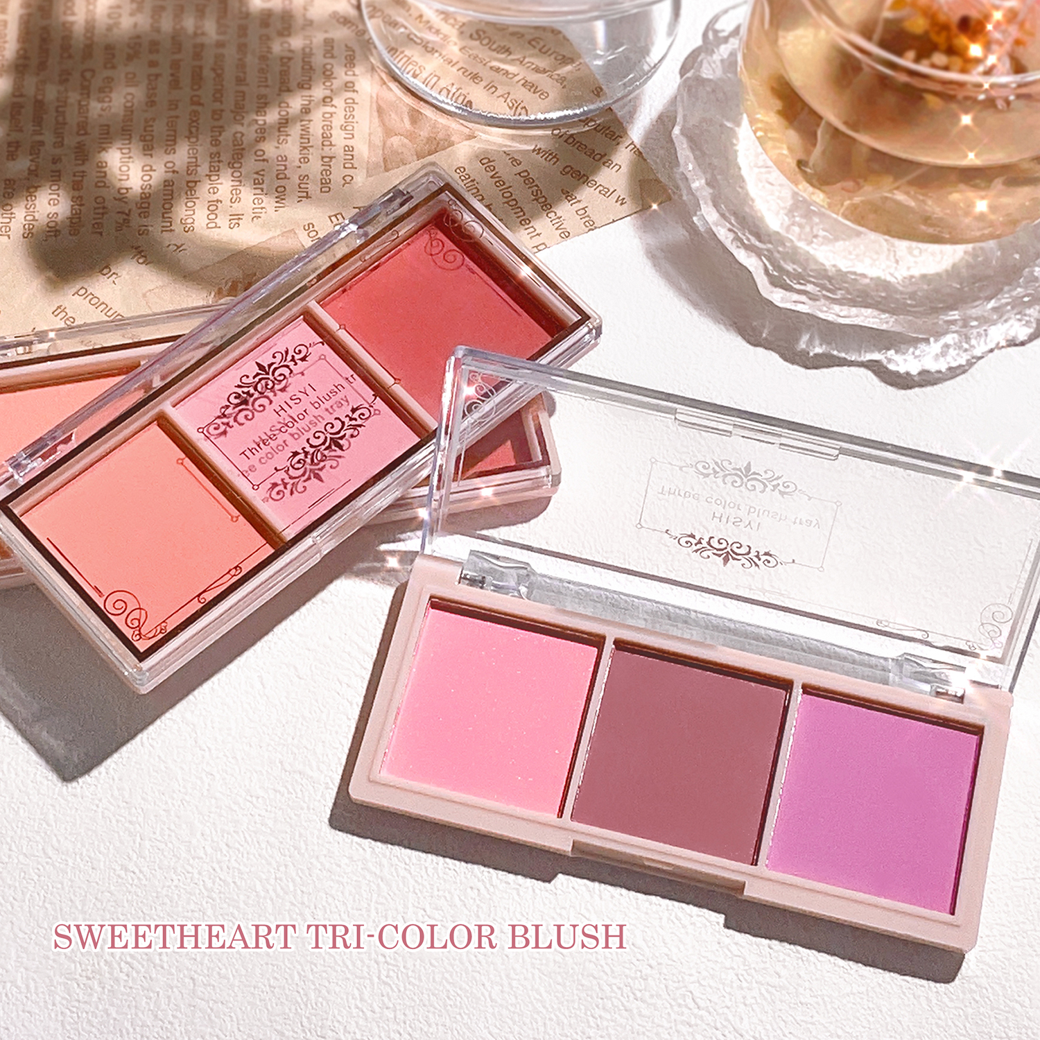 HISII Tricolor Blush Kết xuất màu tinh tế tự nhiên, Hồng không bay, Đỏ ...