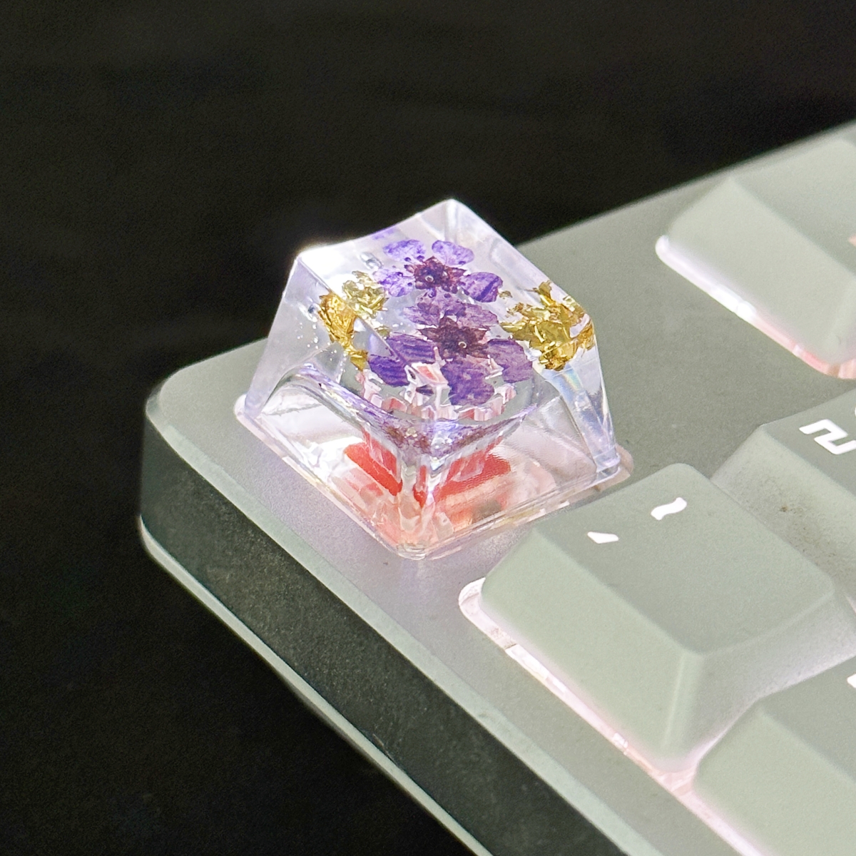 1 Cái Bàn Phím Hoa Trong Suốt Keycap Hoa Khô Thật Hoa Mai Cơ Khí ...