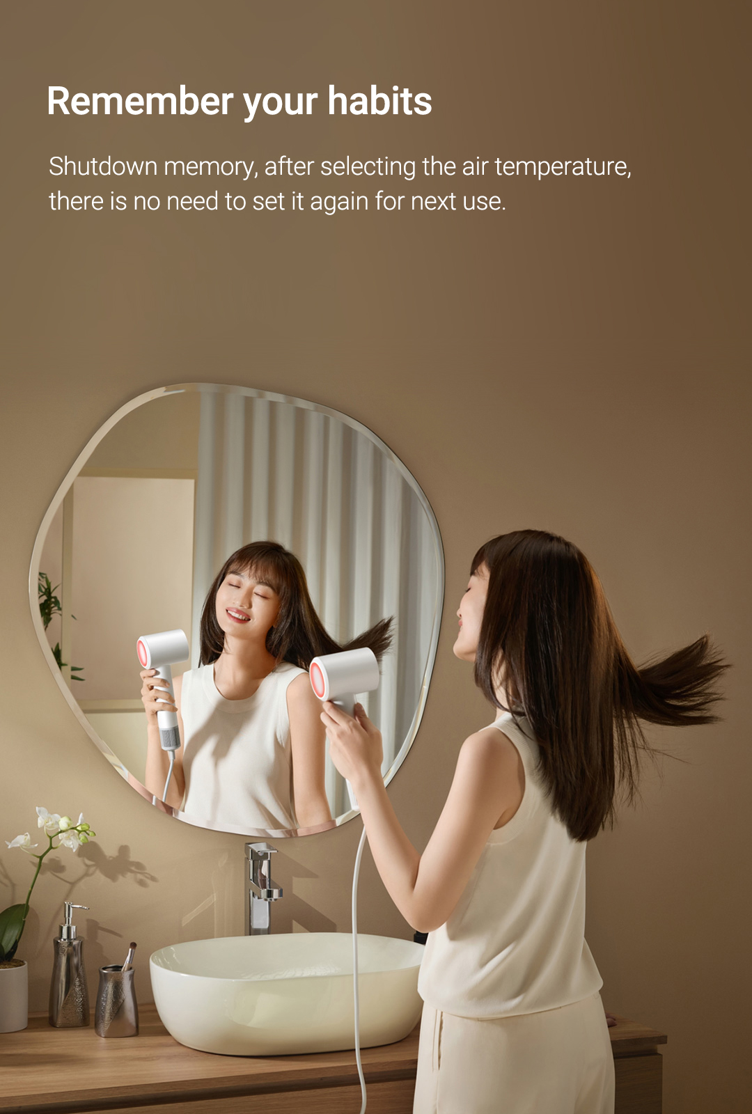 Máy sấy tóc Mijia H501 SE, Tóc khô tốc độ cao, Chăm sóc tóc Anion công suất cao, Động cơ không ...