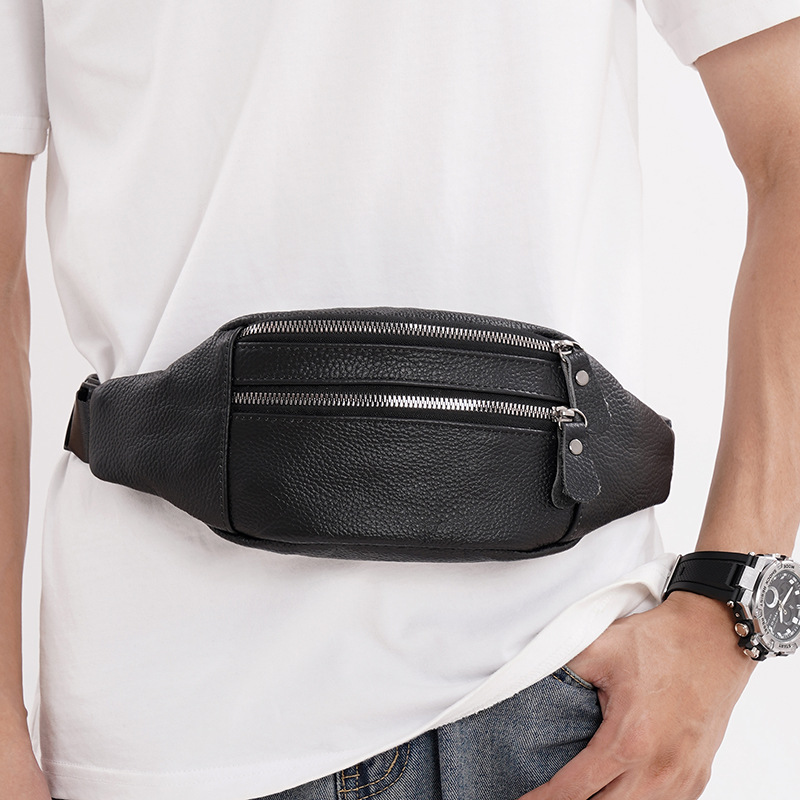 Genuine leather man‘s waist bag Multi functional sports bag belt bags ...