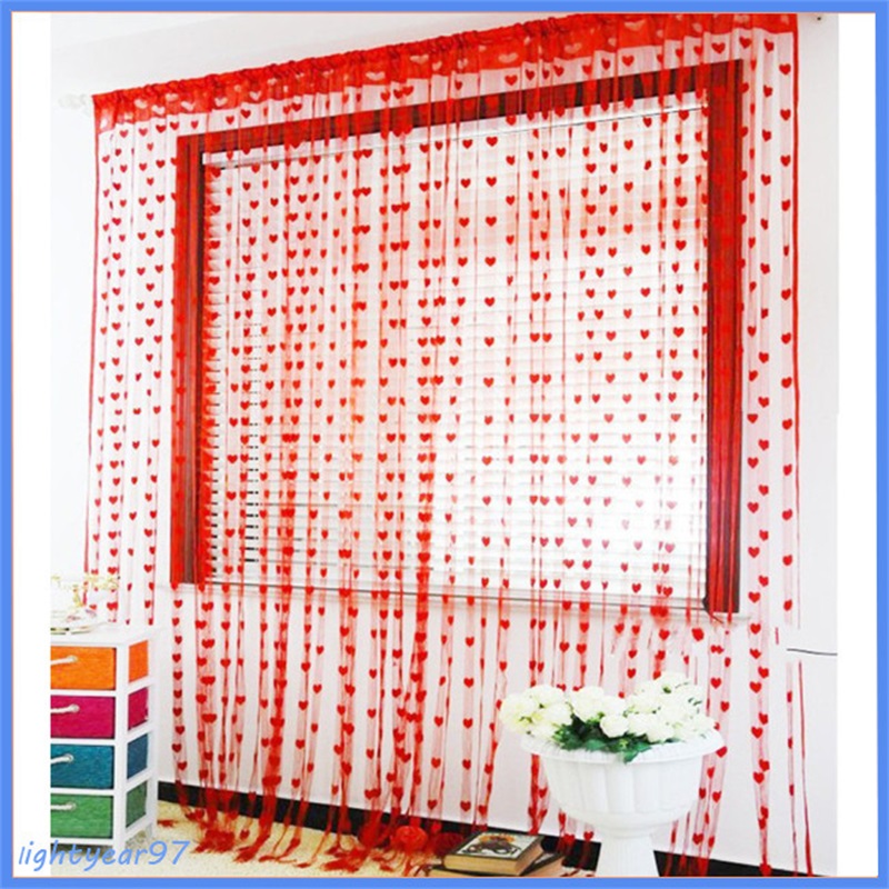 Rèm cửa sổ Sheer hình trái tim lãng mạn 100x200cm - Hoàn hảo cho phòng ...