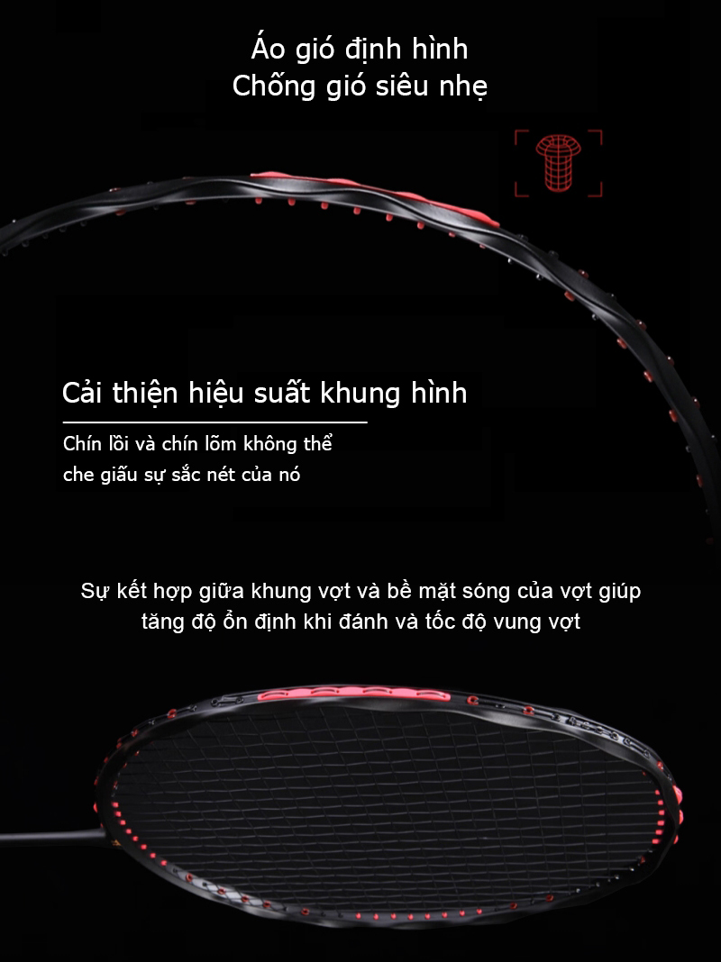 ALP V5 5U 75g PRO MXH ĐệmCông nghệ khung sóng vợt cầu lông tấn công Đỏ ...