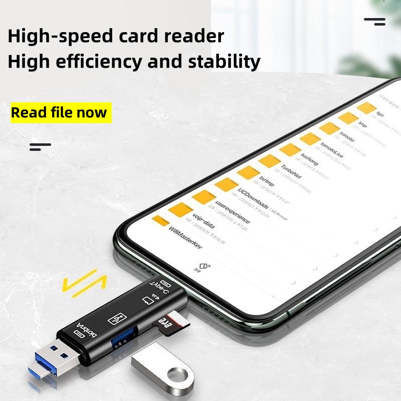 5 trong 1 Đa Năng Usb 2.0 Loại C / Usb / Micro Usb / TF / SD Đầu Đọc Thẻ Nhớ Bộ Chuyển Đổi Đầu ...