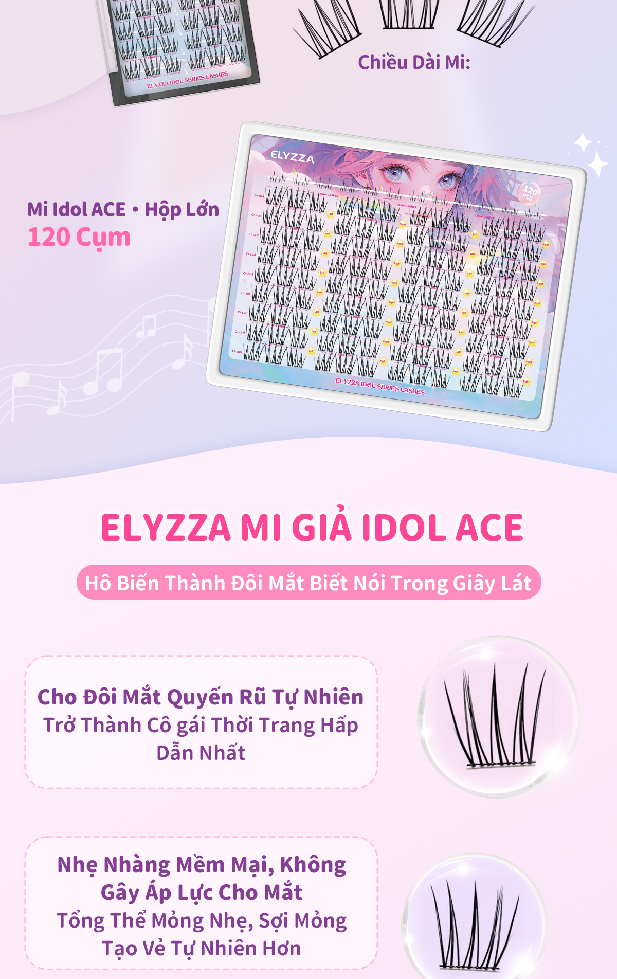 [Hà Nội] MI GIẢ IDOL ACE ELYZZA Lông Mi Giả Tự Nhiên, 10-12mm Mi Giả ...
