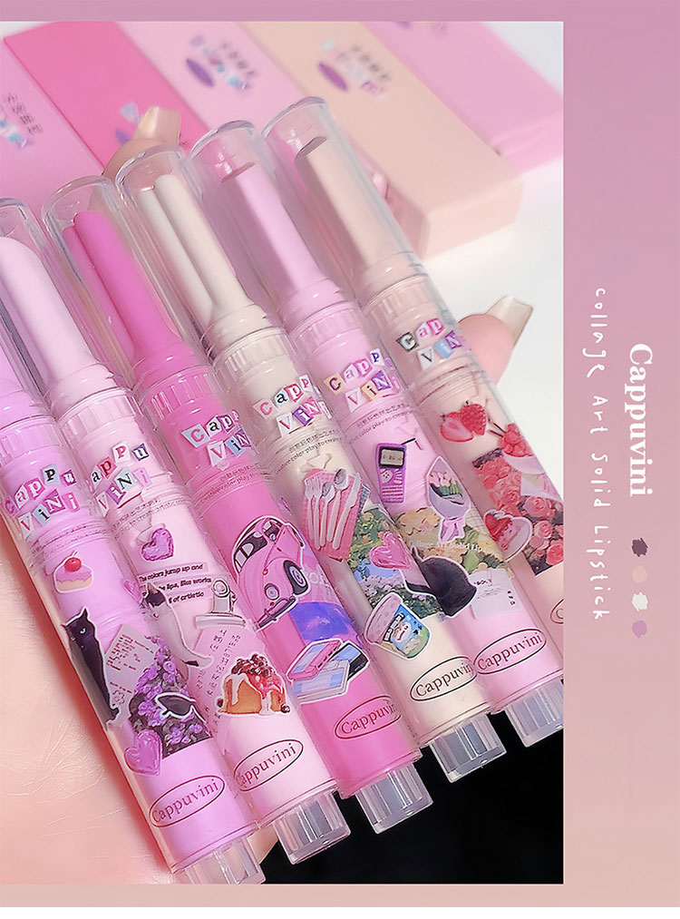 Cappuvini Son Bóng, Tự Nhiên, Chống Thấm Nước, Dưỡng Ẩm 6 Màu Thạch Son ...