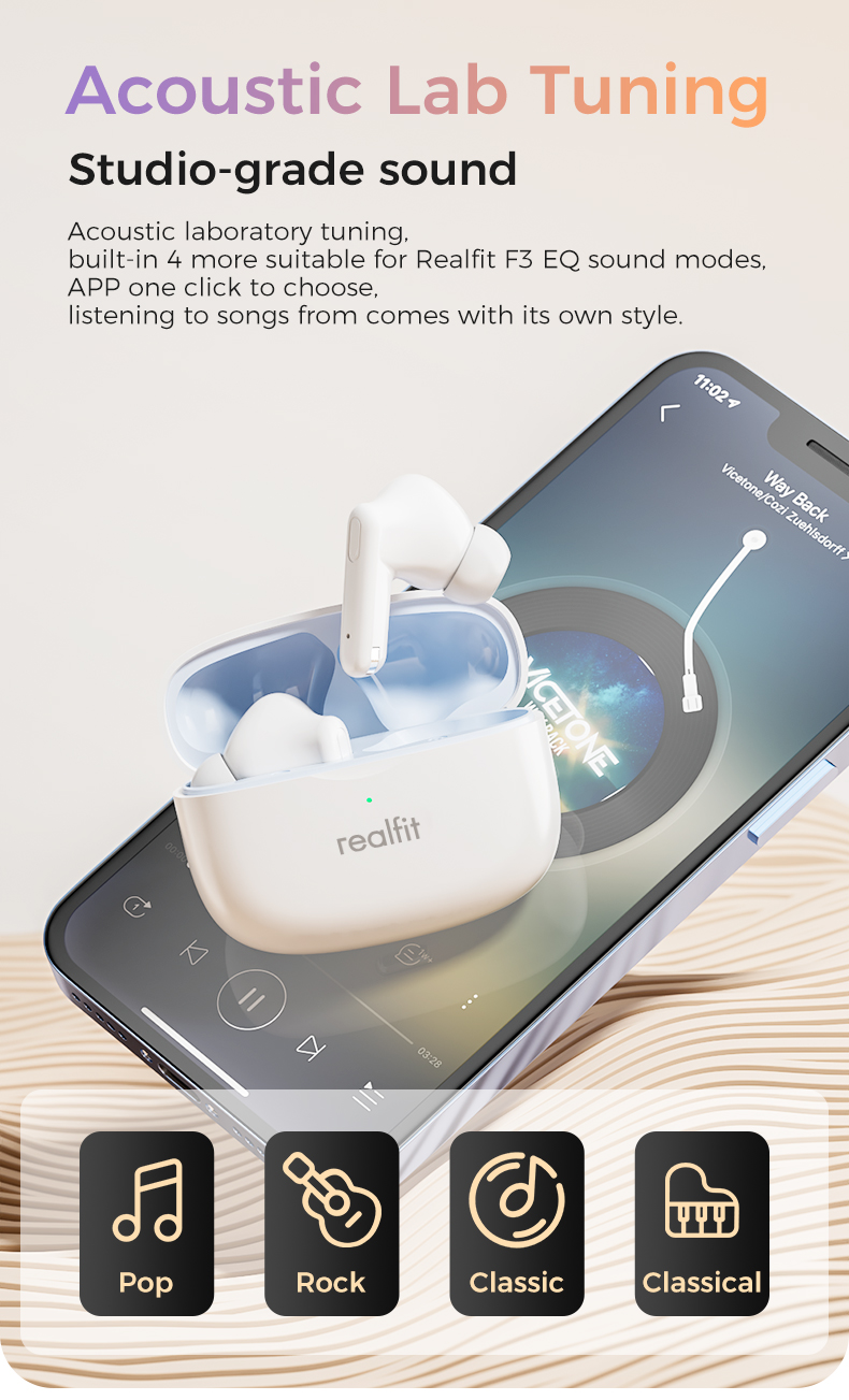 Tai Nghe Bluetooth Realfit F3 Tai Nghe Thể Thao Khử Tiếng Ồn -38db 360° Âm Thanh Không Gian Bass ...