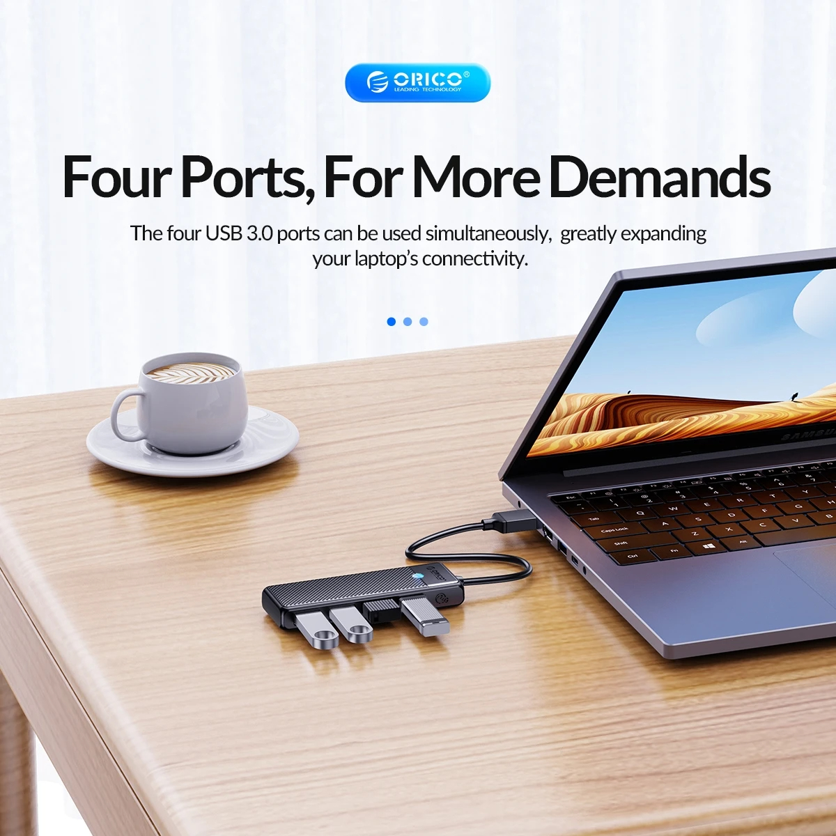 Orico USB HUB 3.0 Bộ chia 4 cổng USB HUB Adapter Đế mở rộng Bộ chuyển ...