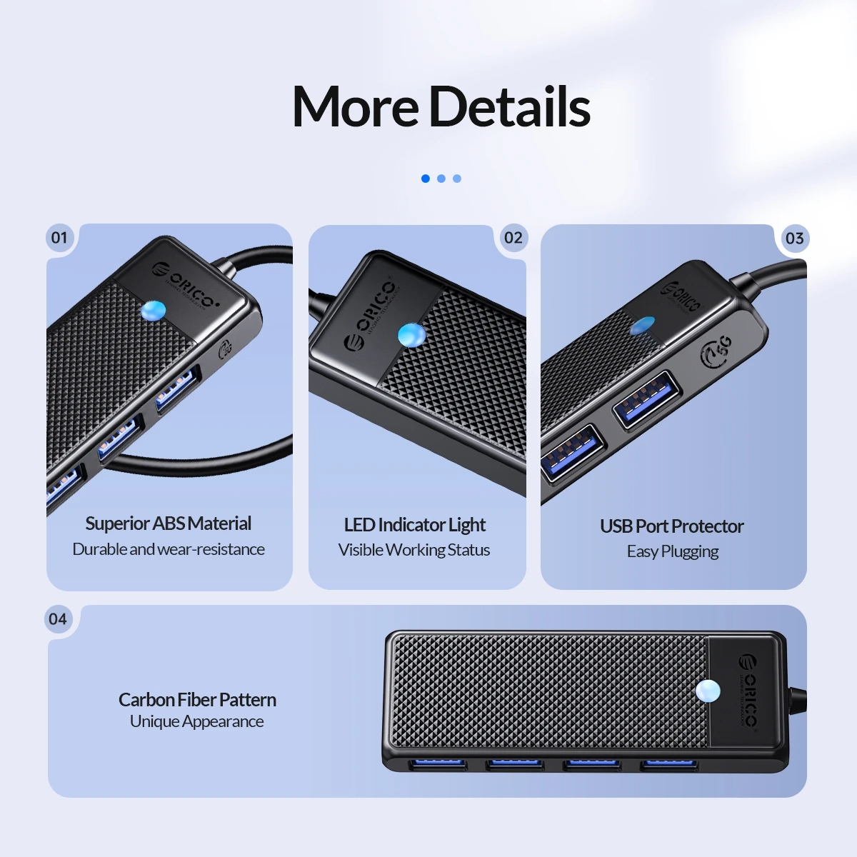 Orico USB HUB 3.0 Bộ chia 4 cổng USB HUB Adapter Đế mở rộng Bộ chuyển ...