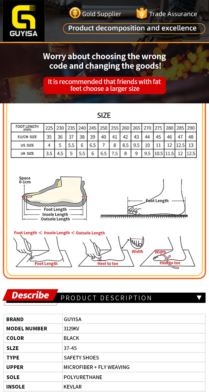 GUYISA Giày An Toàn Giày Công Sở Giày Điện Ngón Chân Nhựa Chống Đập Chống Xuyên Cách Nhiệt10KV ...