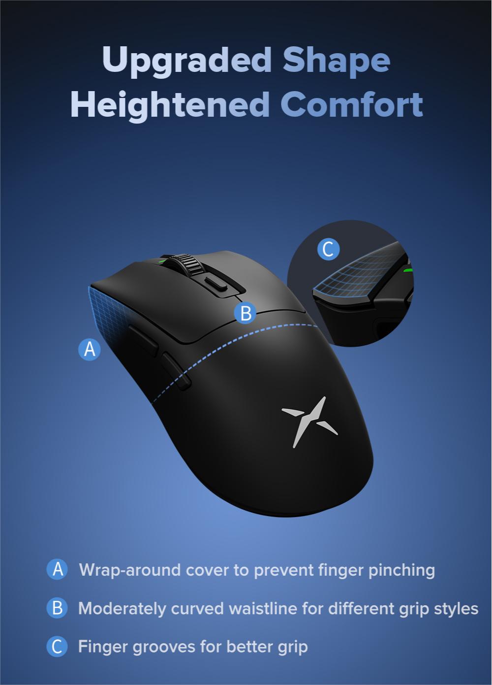 Chuột chơi game Delux M600 PRO PAW3395 DPI MAX 26000 Có dây 2.4G Sạc ...
