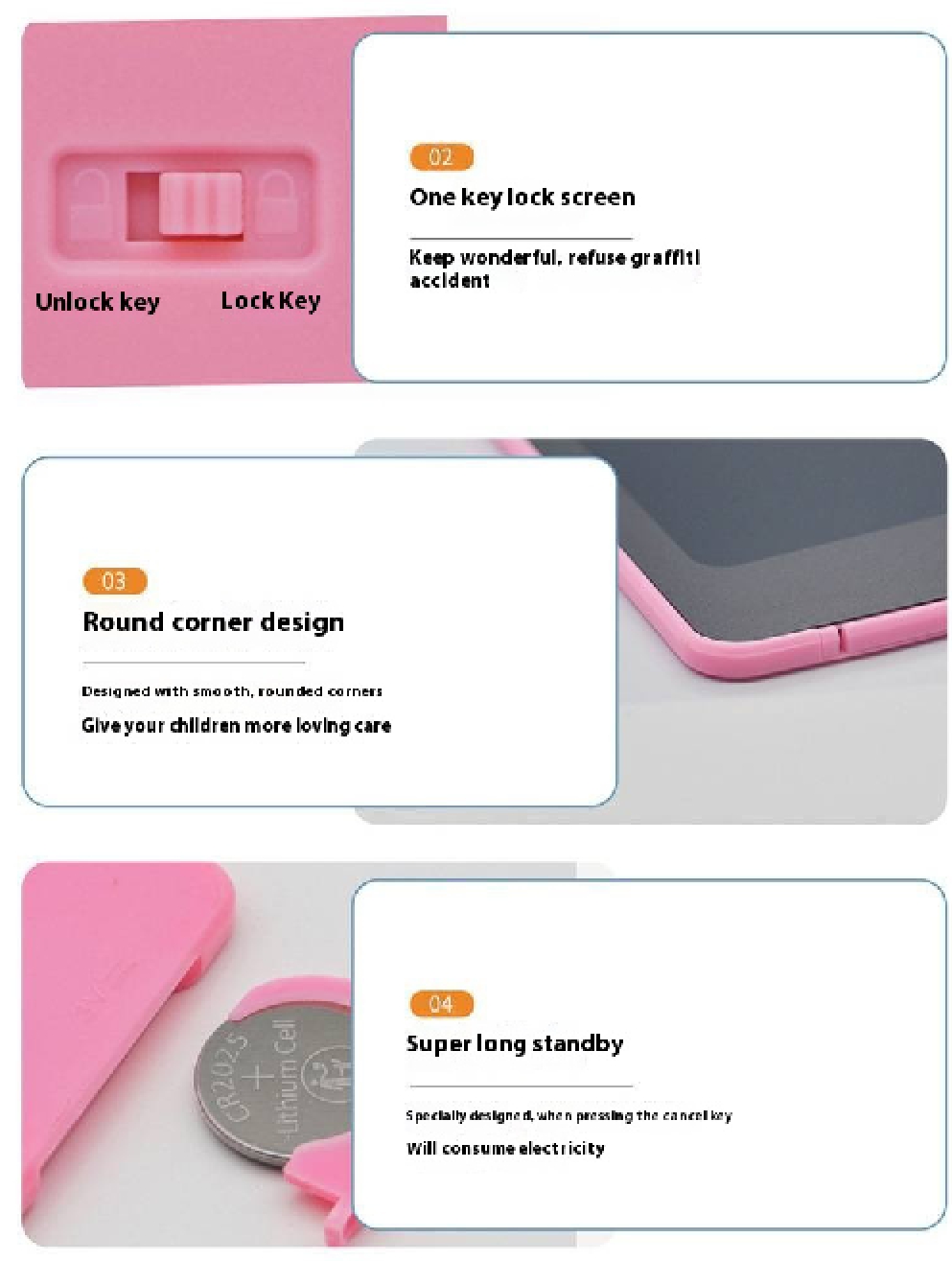 Máy tính bảng viết LCD cho trẻ em, Bảng vẽ đầy màu sắc 8,5 / 10 / 12 Inch dành cho trẻ mới biết ...