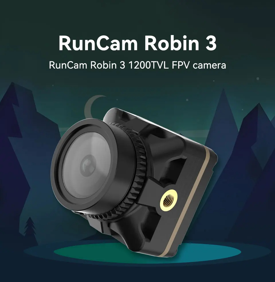 Runcam Robin 3 1200TVL FPV Camera DC 5-23V Tỷ lệ màn hình 4: 3 5.3g 19 ...