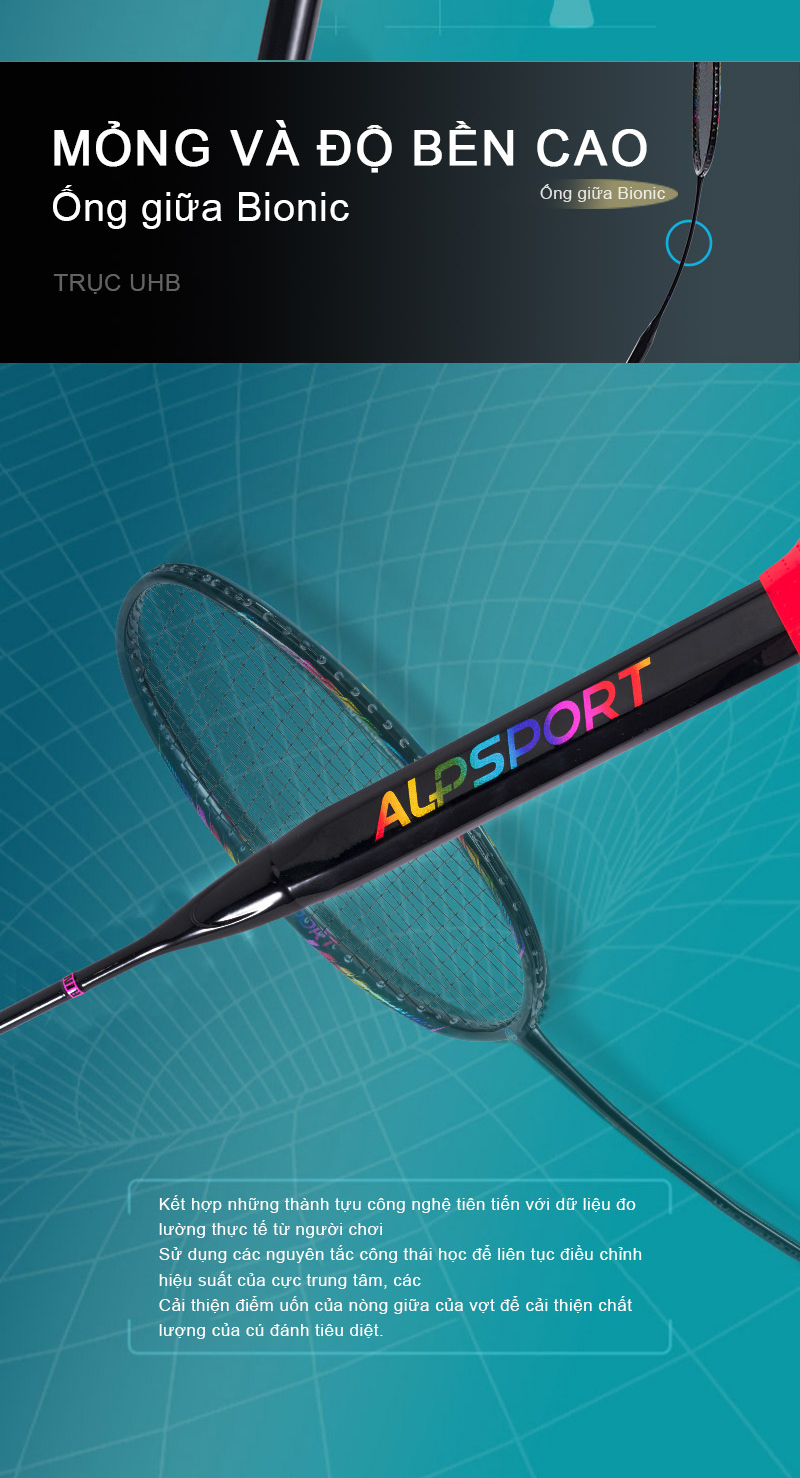 ALPSPORT Vợt Cầu Lông ALP BBQ2.0 8U G5 65g 100% Sợi Carbon Siêu Nhẹ ...