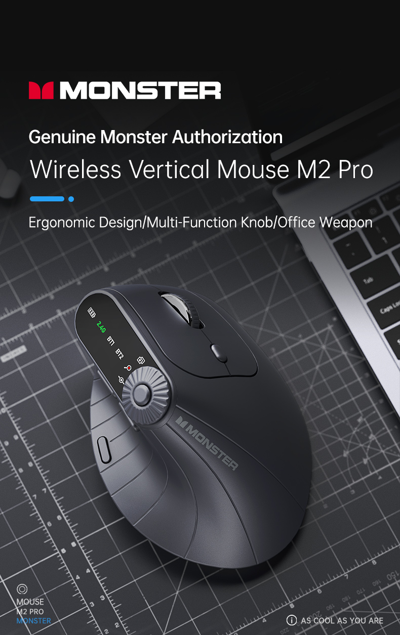 Chuột không dây Monster M2 PRO 2.4G Bluetooth Tương thích Nhiều thiết ...